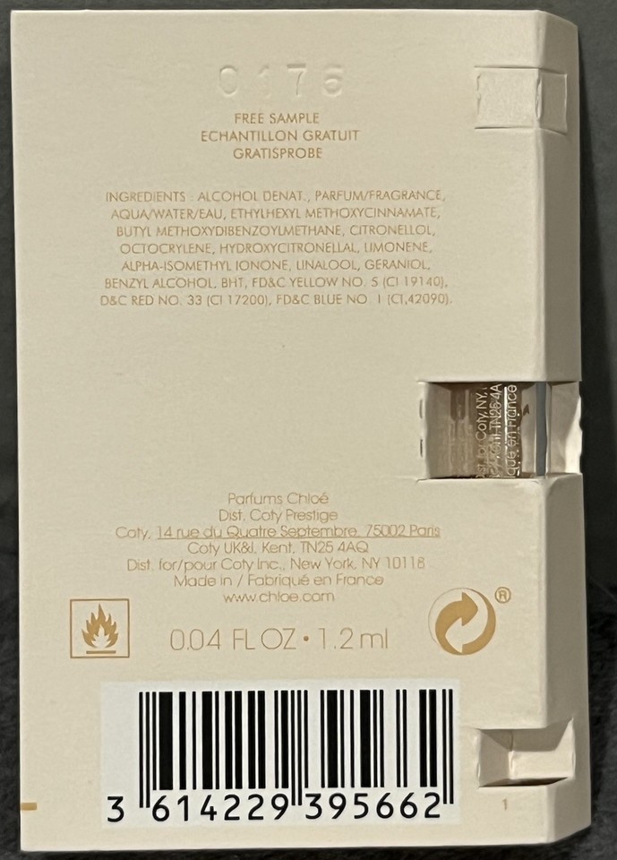 EMPTY Chloe Rose Tangerine Travel Fragrance Parfums Perfume Sample ...