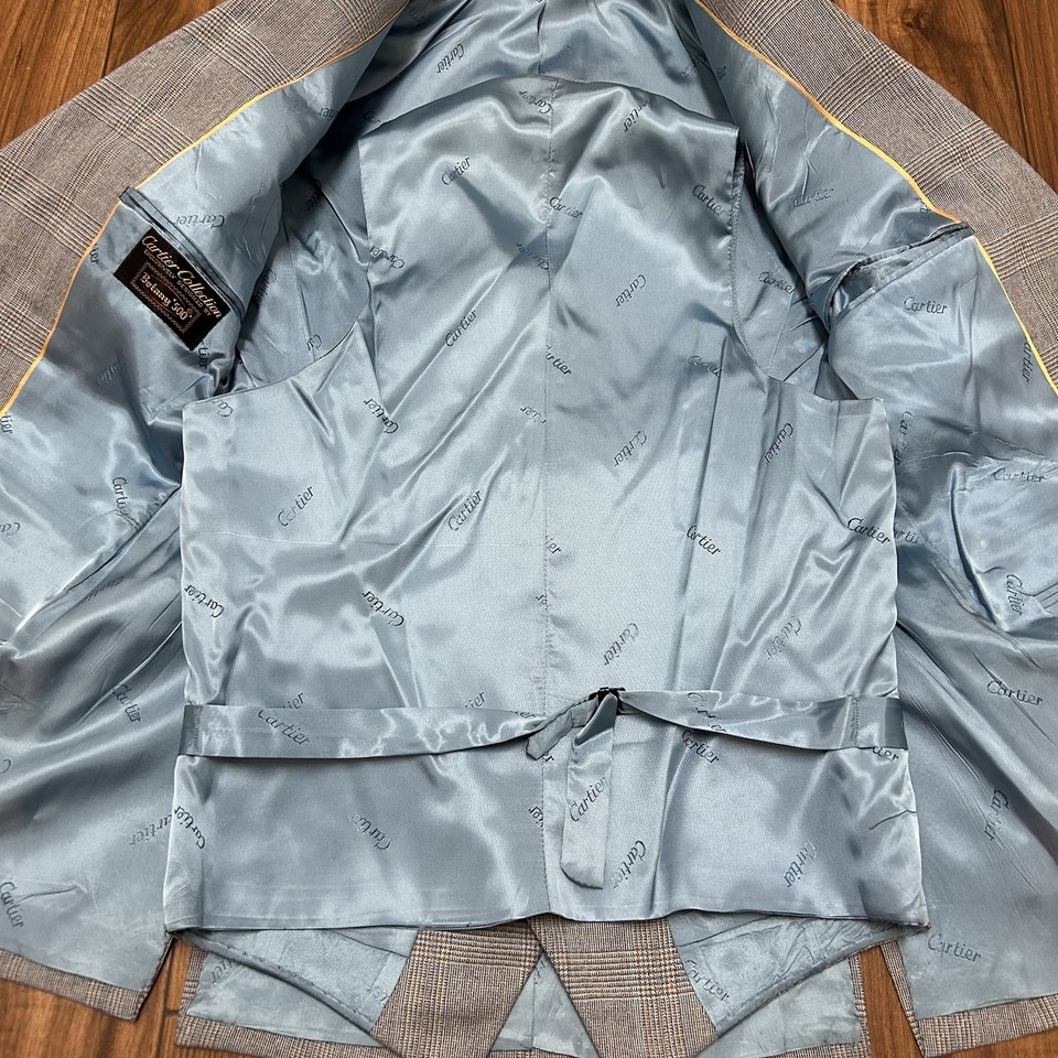 Cartier Collection Botany 500 Custom Blue Plaid 3 Piece Suit Flare ...
