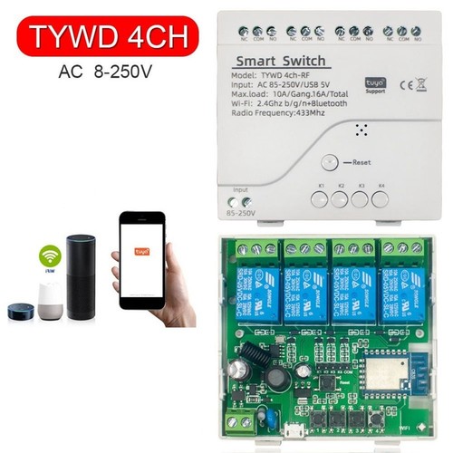 Tuya Switch WiFi Switch DIY Timer AC 85V-250V 4CH Home9755 | eBay