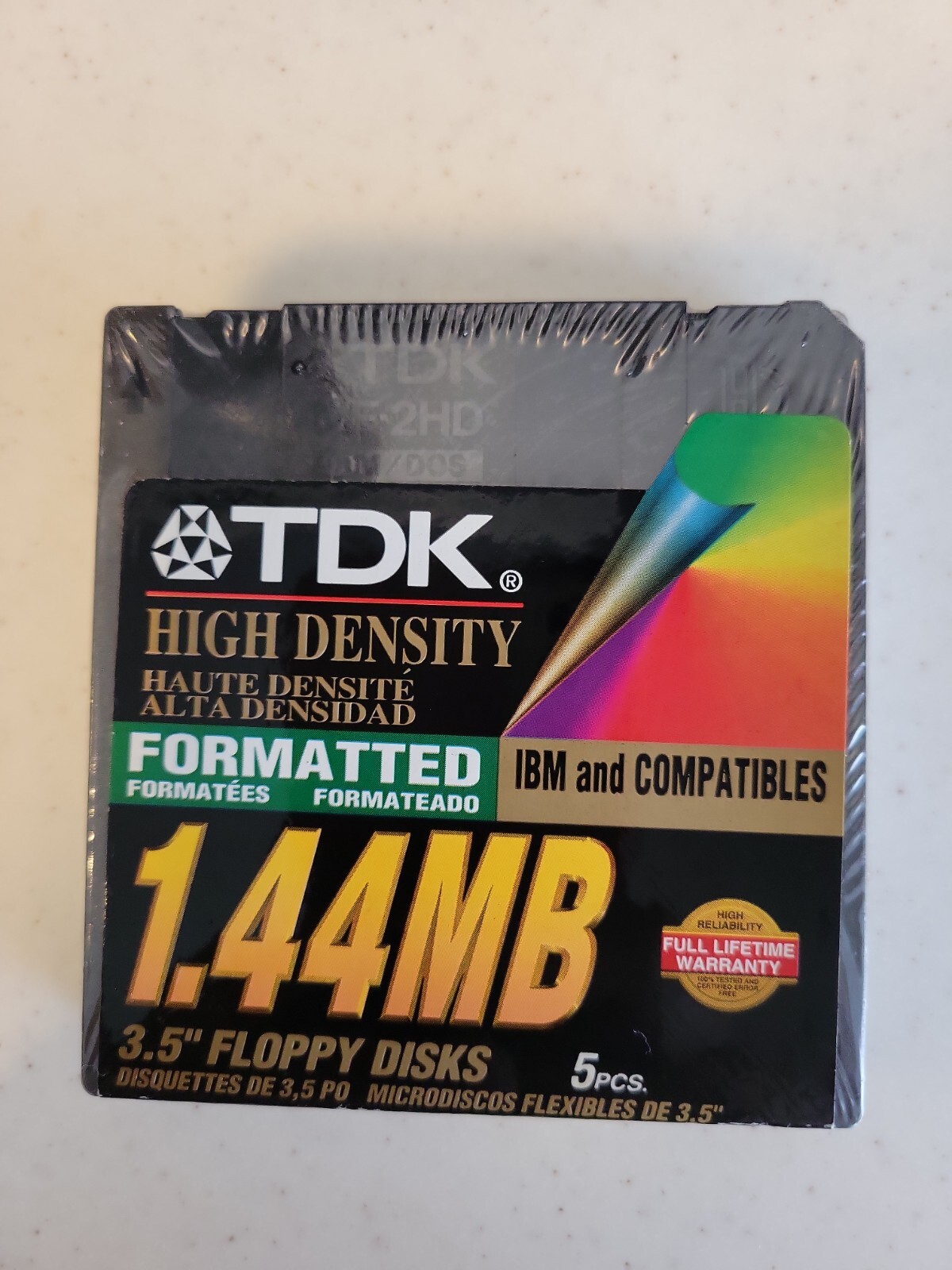 TDK 3.5in 1.44MB IBM Formatted High Density Floppy Disks 5 Pack New ...