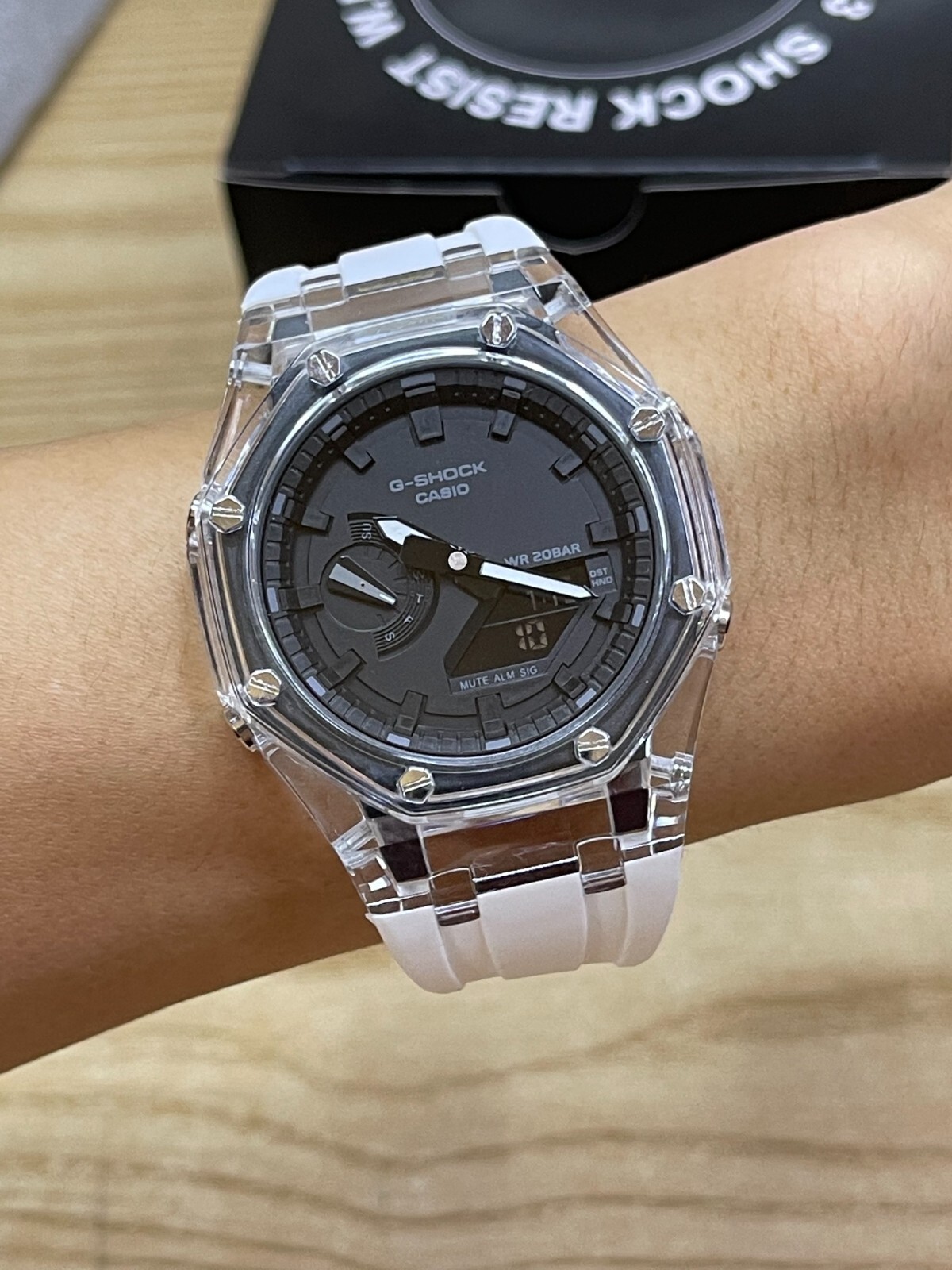 CasiOak - Custom G-SHOCK "WHITE CORAL JELLY" - Casio GA2100 Mod - Watch ...