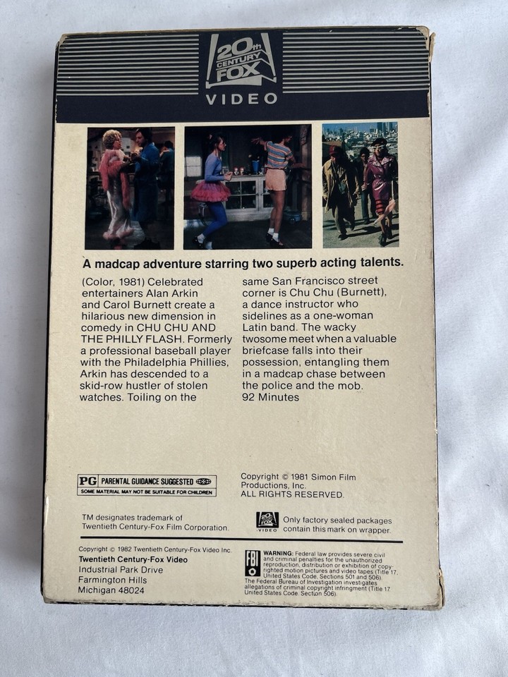 Chu Chu And The Philly Flash 1st VHS Release. 1982. Side Loader Carol Burnett | eBay