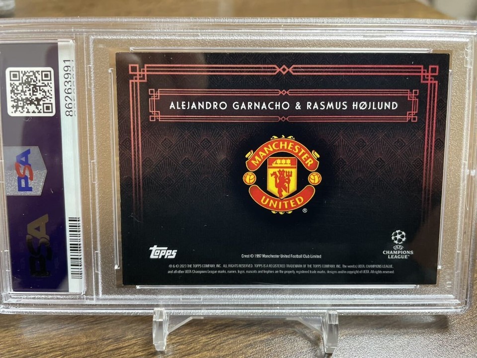 PSA9 2023 24 Topps Deco UEFA Alejandro Garnacho Rasmus Hojlund ...