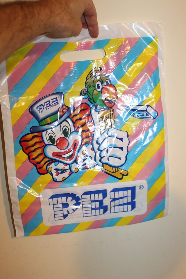 VINTAGE PEZ PLASTIC SHOPPING BAG Party Bag Gift Bag Unique Pez Rare | eBay