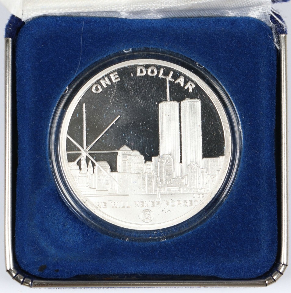 2004 $1 World Trade Center Twin Freedom Towers Coin Recovery Silver 100 ...