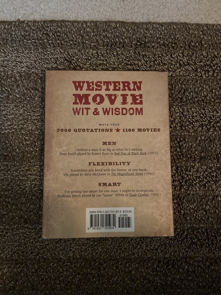 Western Movie Wit and Wisdom by Jim Kane (Trade Cloth) 9781931721974| eBay