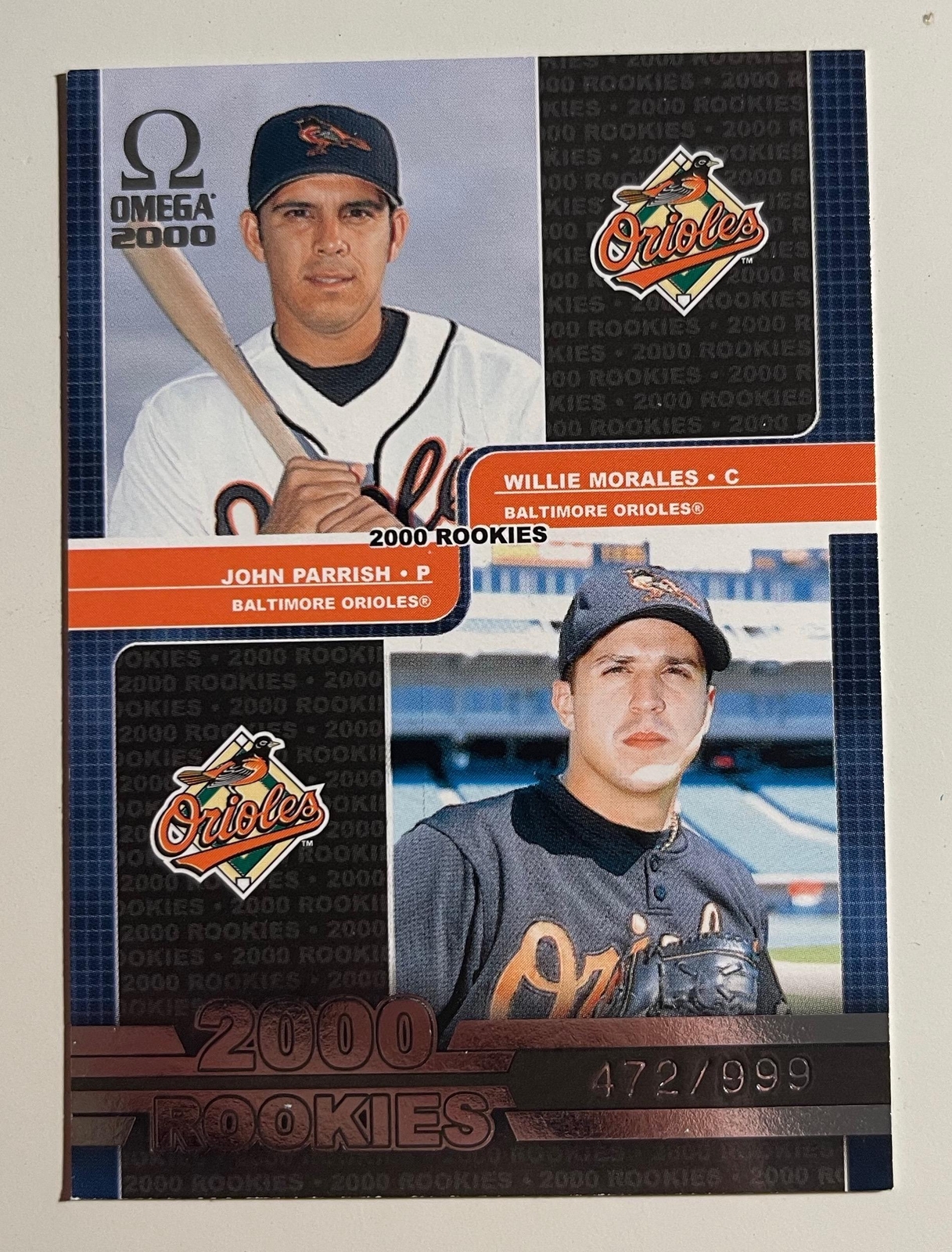 2000 Pacific Omega #160 John Parrish / Willie Morales Baltimore Orioles ...
