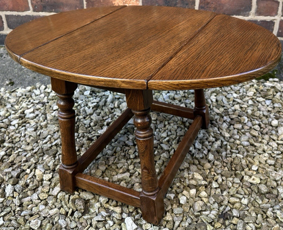 Oak Handcrafted Minature Drop Leaf Coffee Table | eBay UK