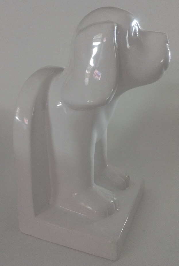 Ceramic White Dog Book End Bookend Beagle Hound Kids Room Whimsical | eBay
