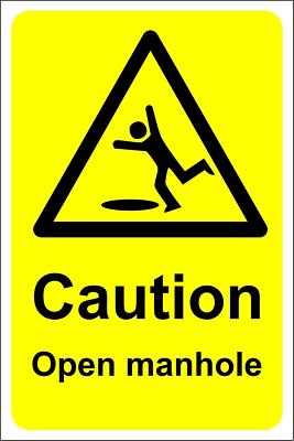 Caution open manhole Safety sign | eBay UK