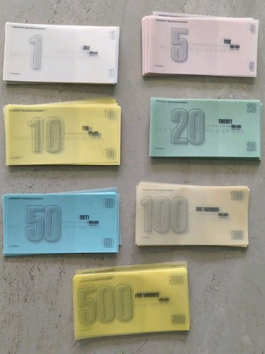 Monopoly MILLENNIUM Edition 2000 Replacement TRANSLUCENT MONEY ONLY | eBay