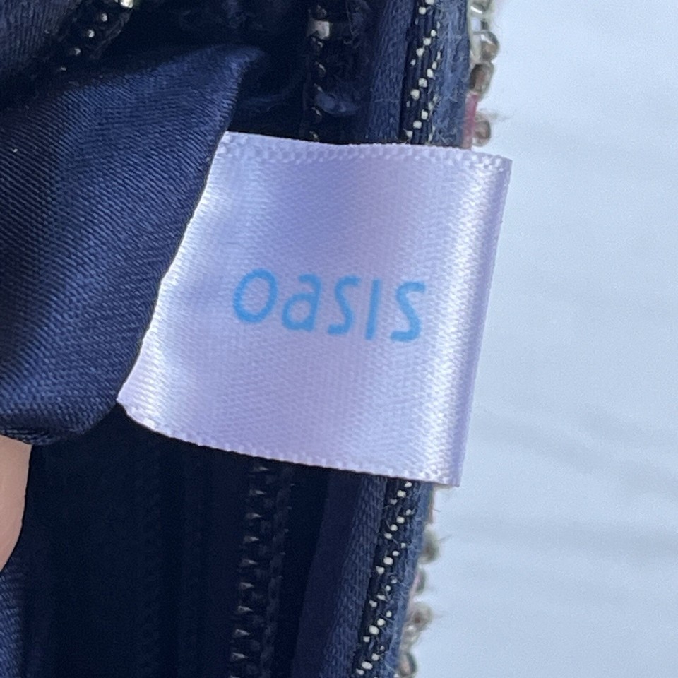 Vintage Y2K Oasis Dark Blue Denim Sequin & Beaded Bag With Matching ...