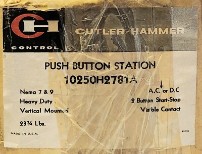 EATON CUTLER HAMMER 10250H2781A 2 Button Start STOP Heavy Duty Push ...