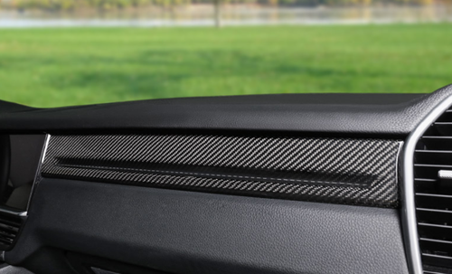 For Porsche Cayenne 18-22 Carbon Fiber Central Console Instrument Strip ...