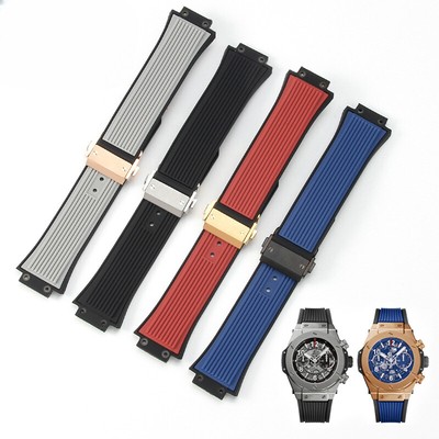 Classic Rubber Watch Band Silicone Sports Bracelet 17x27mm Fits Hublot ...