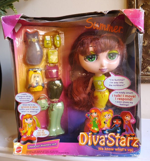Mattel Diva Starz Summer 2000 Interactive Talking Doll - Damaged Box ...