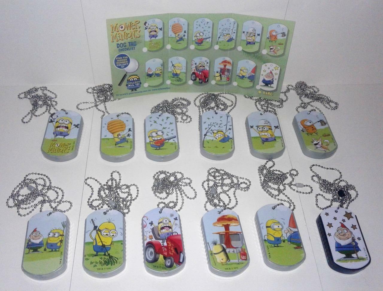 COMPLETE SET of 12 DESPICABLE ME MOWER MINIONS DOG TAGS | eBay