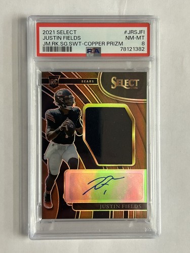 2021 Panini Select Justin Fields Jumbo Rookie Signature Swatch Copper ...