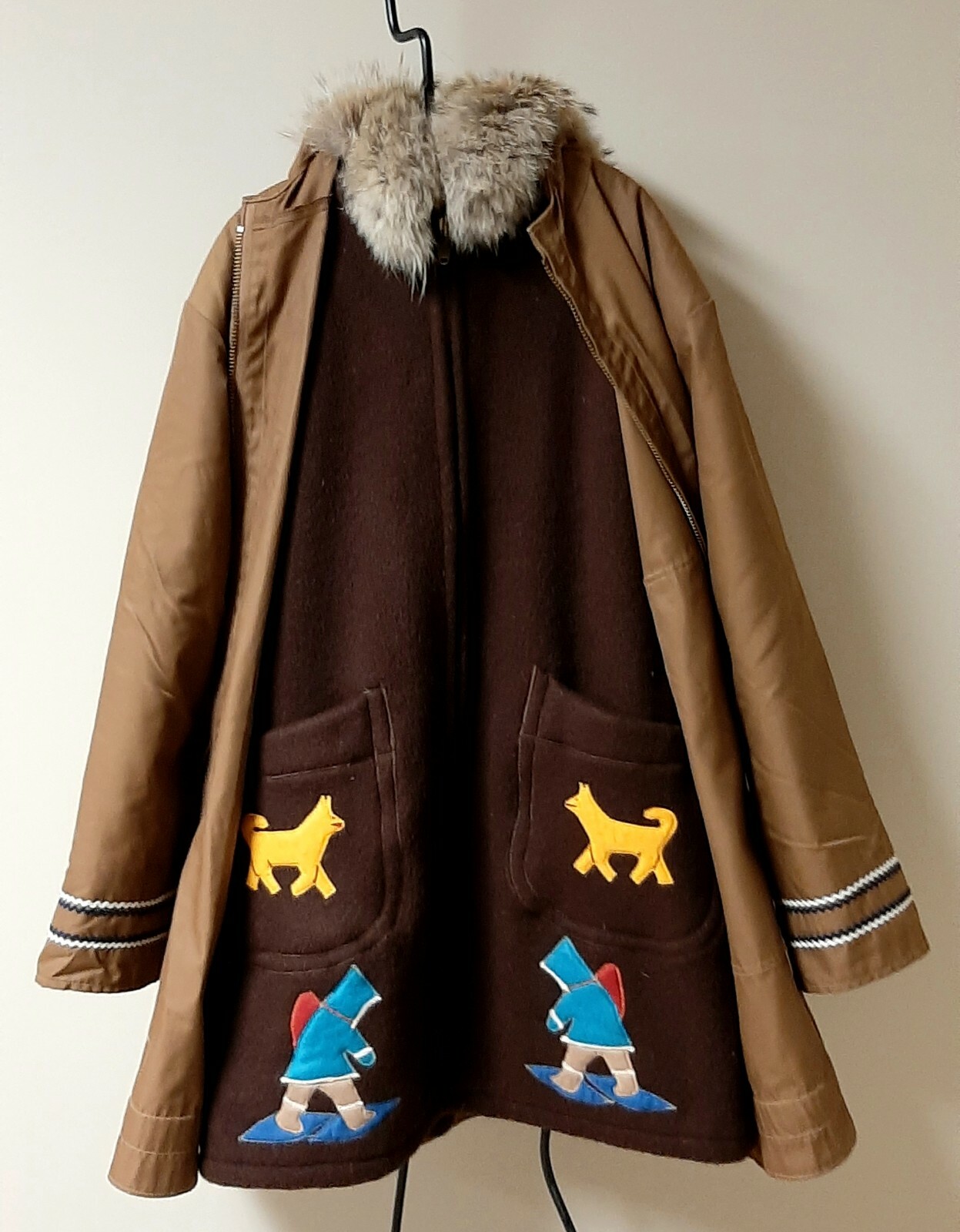 Authentic Inuvik Sewing Centre Virgin Wool Parka Arctic Eskimo Fur Coat ...