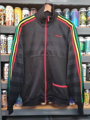 Adidas Mens Large Rasta Reggae Tracksuit Jacket Track Top Vintage Retro ...