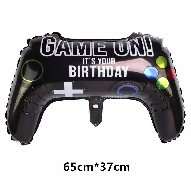 6pcs White Black Gamer Birthday Balloon Set Game On PlayStation XBOX ...
