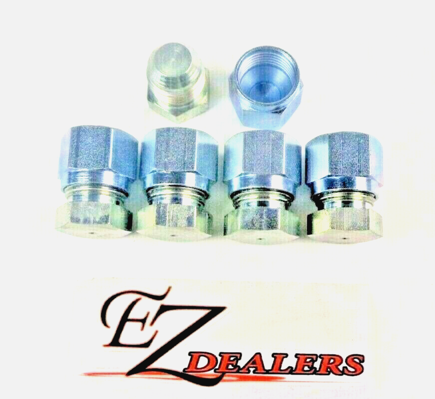 Hydraulic 5/8" JIC STEEL PLUGS & CAPS -10 AN, fittings 5 SETS (10 PCS ...
