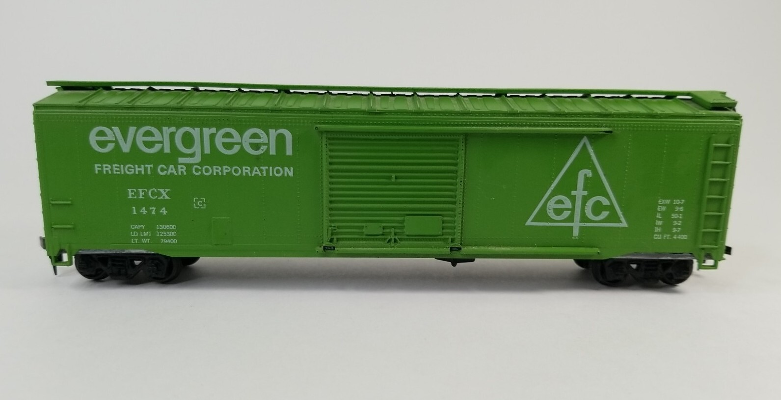 MDC ROUNDHOUSE: Evergreen EFCX #1474 EFC GREEN BOXCAR. HO SCALE, Die ...
