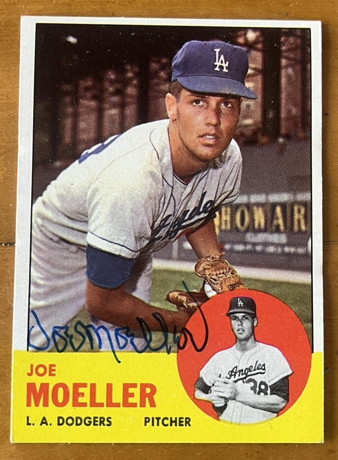 JOE MOELLER 1963 Topps #53 Baseball Card AUTO Autograph LA DODGERS | eBay