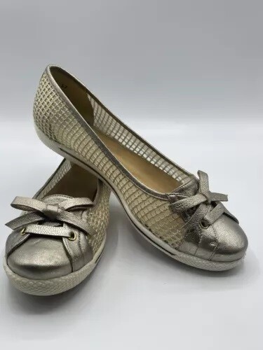 Stuart Weitzman Mesh Flats - Gold Leather, Women's Size US 5.5 | eBay