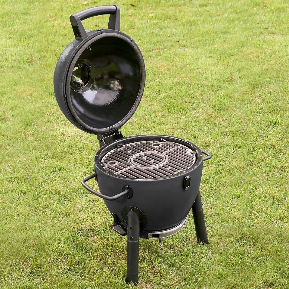 ® AKORN® Jr. Portable Kamado Charcoal Grill and Smoker with Cast Iron ...
