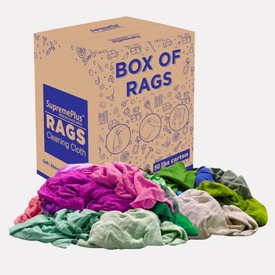 Colored Knit Rags 50 LB Box - T-Shirt Wiping Bulk Cleaning Cloths | eBay