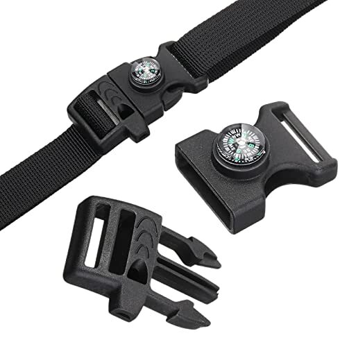 50 Pack Paracord Buckles Clips Whistle Buckle Compass Fire Starter for ...