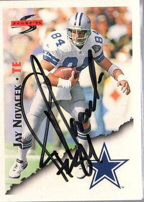 Dallas Cowboys 1995 NFL Tight End JAY NOVACEK signed Pinnacle football ...