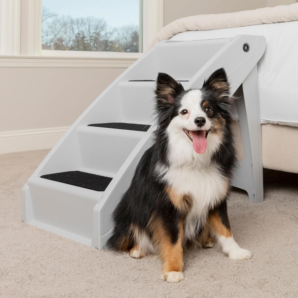 Wide Folding Steps For Dogs Tucker Murphy Pet™ Wood Pet Stairs/Pet