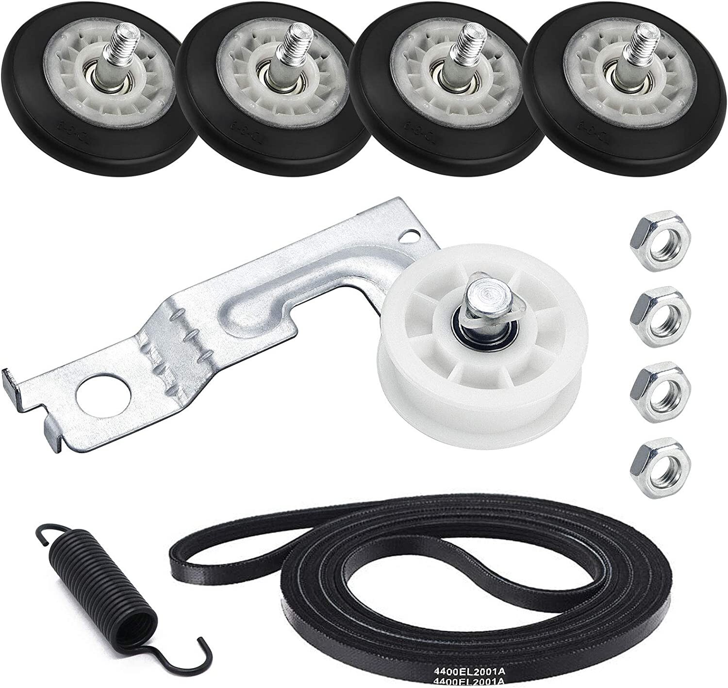 4581EL2002C Dryer Drum Roller Wheel and Shaft Pack of 4 For LG ...