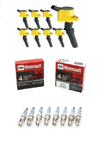 8+Yellow Ignition Coil DG508 8+Motorcraft Spark Plug SP493 For Ford ...