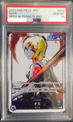 PSA10 One Piece Card Game Japanese Nami Alternate Art Leader Parallel ...