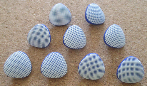 9 - Czech Glass White Raised Dots on a Dark Blue Triangle Buttons #01 ...