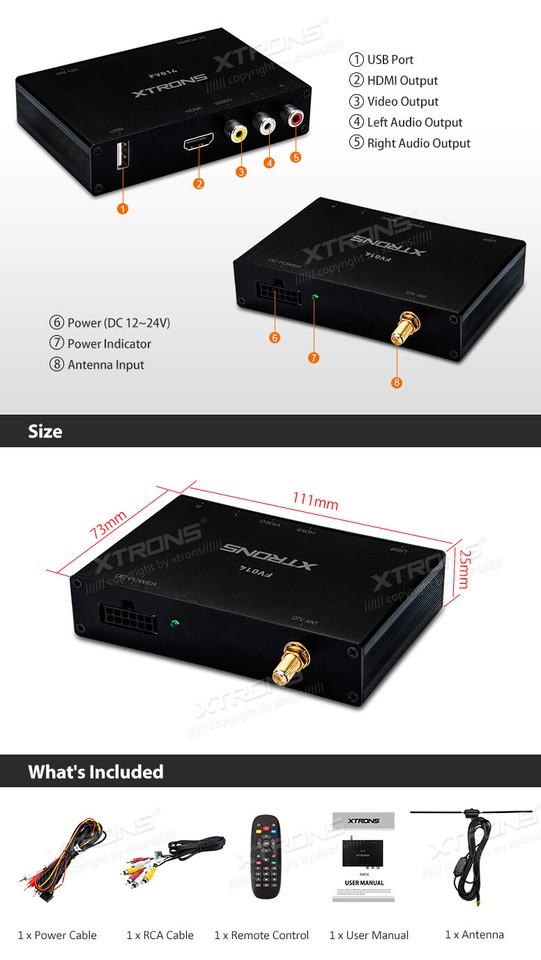 Car DVB-T2 DVB-T Freeview HDMI Digital DTV Receiver TV Box Tuner H.265 ...
