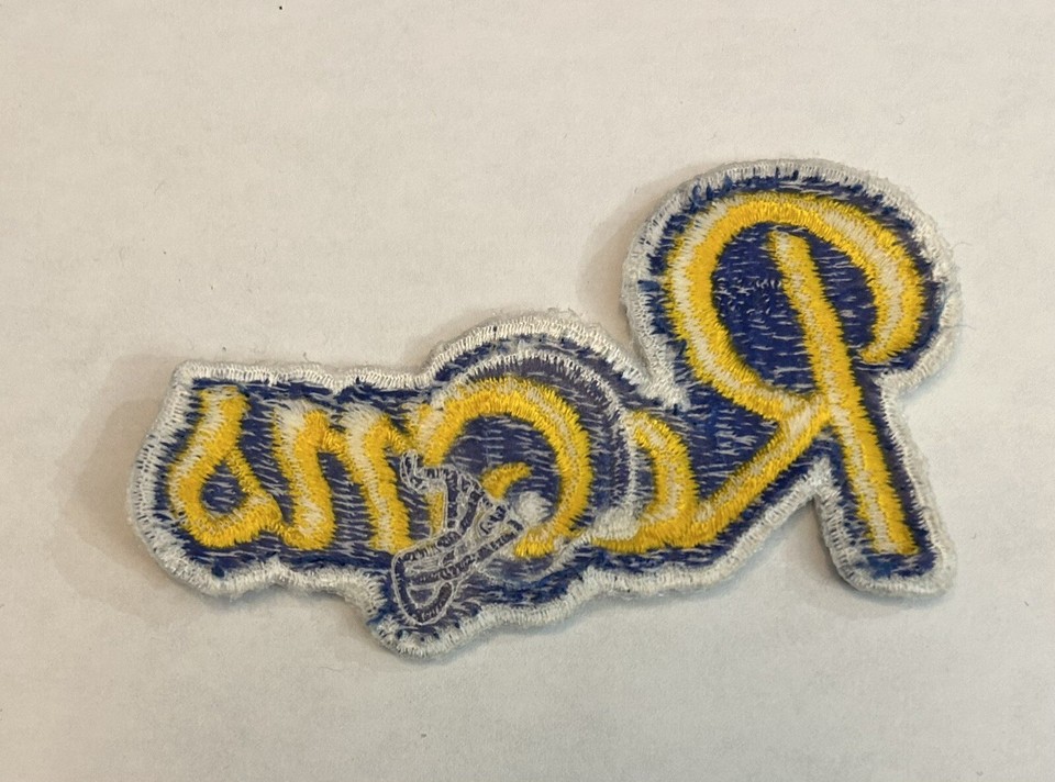 RARE Vintage LA Los Angeles Rams NFL Script Helmet Logo Patch 2” T x 3 ...