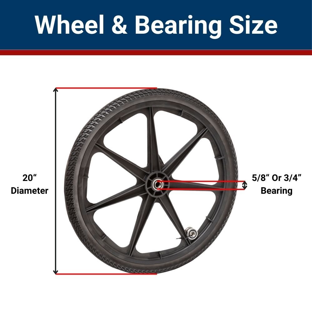 20" Flat-Free Plastic Spoke Wheel for Cart, Wagon, Wheelbarrow | Lapp ...