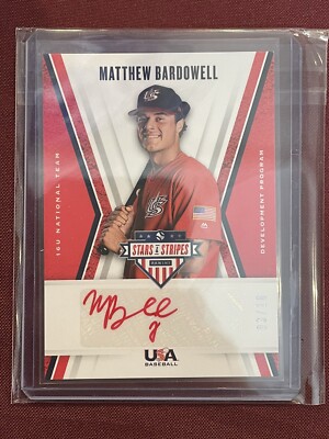 2019 Panini Stars & Stripes 16U National Team Matthew Bardowell Red ...