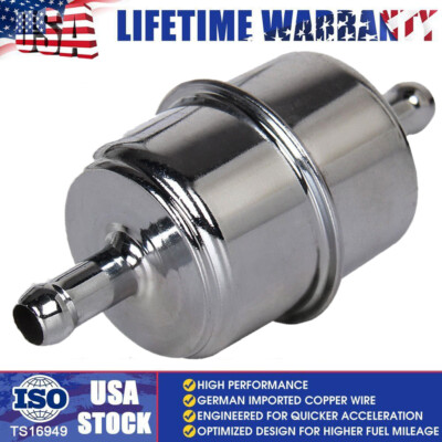 3/8" Chrome Inline Gas Fuel Filter For G15 G61P 33033 BF836 Canister ...
