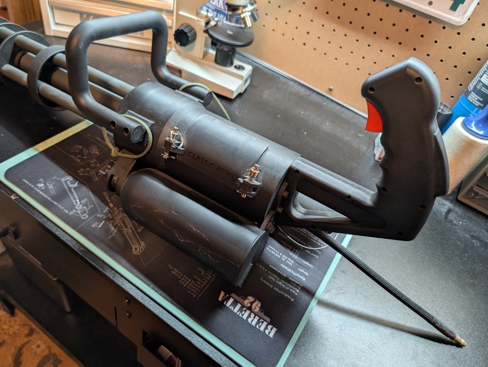 Classic Army M132 HPA Powered Rotating Multi-Barrel Micro Airsoft Gun w ...