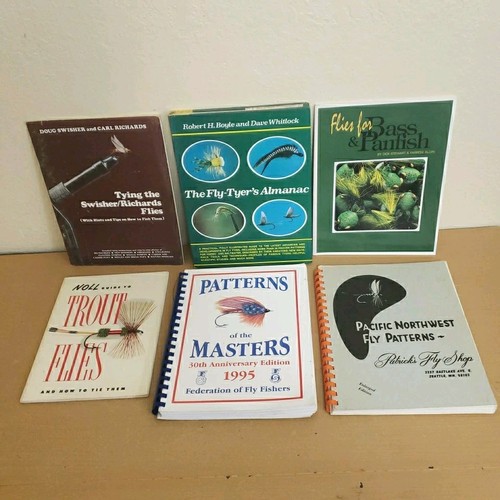 Lot Of 6 Fly Tying Books "Patterns Of The Masters", Almanac, Trout, Fly ...