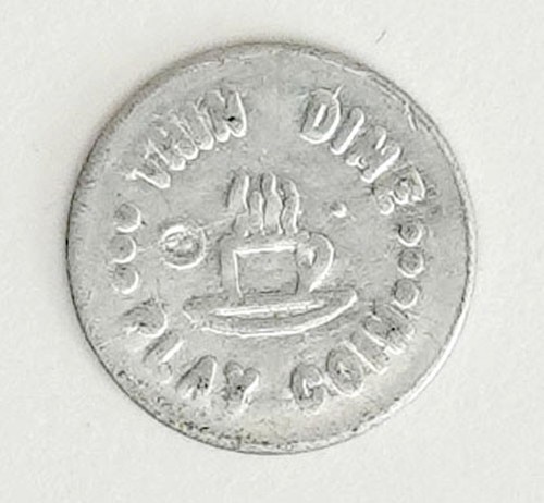 Vintage Thin Dime Play Coin Toy Money Coffee Cup Ten Cents Aluminum | eBay