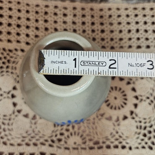 Vintage Inarco Pottery Medium Jug Bud Vase Blue Embossed Design Crazed ...