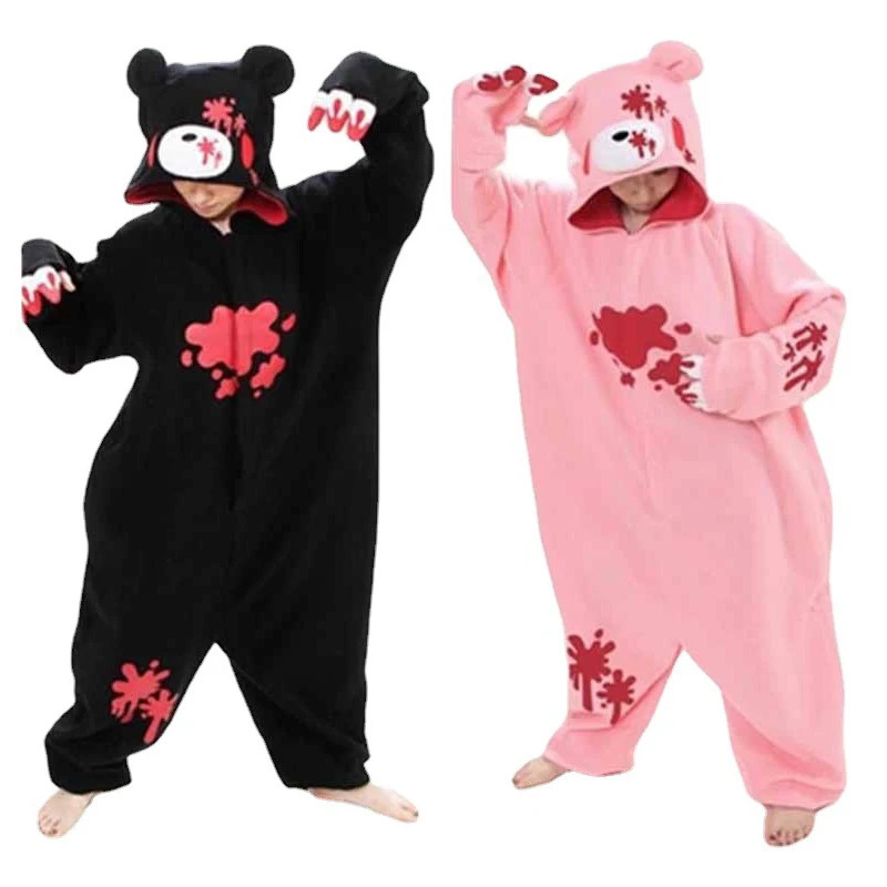 New Black Pink Gloomy Blood Bear Cosplay Costume Fleece Animal jump ...