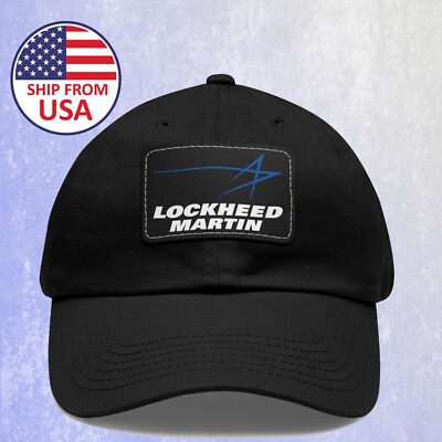 Lockheed Martin Black Printed Adjustable Dad Hat with Leather Patch | eBay