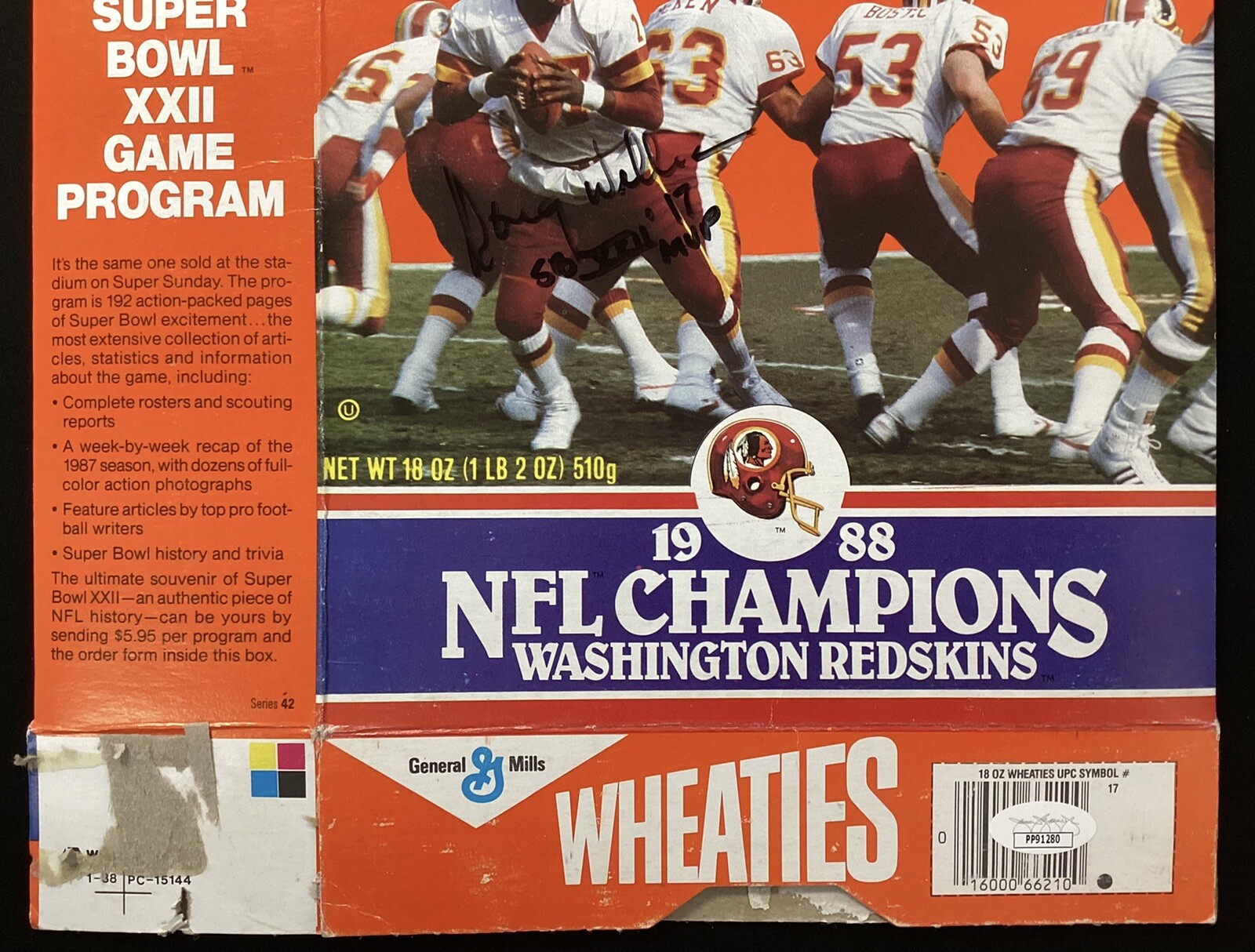 Doug Williams Signed Cereal Box Wheaties Redskins Autograph SB MVP ...